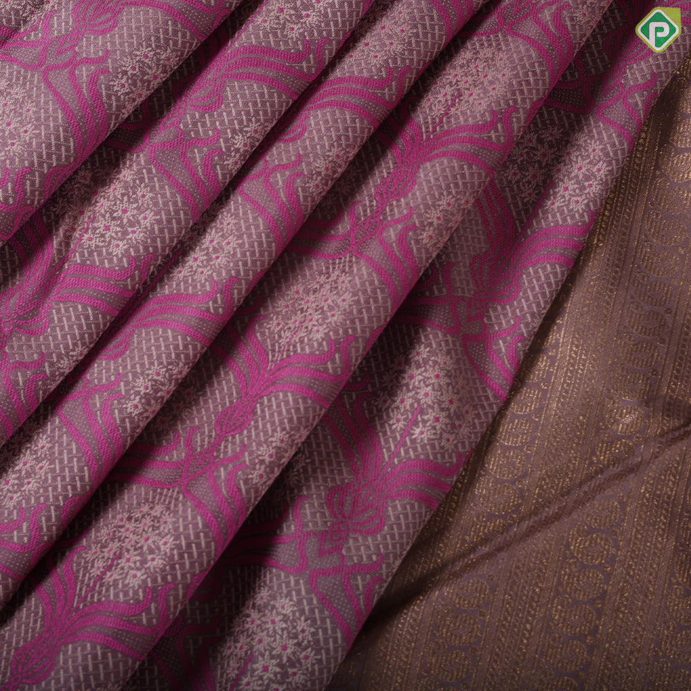 Onion pink multi color embossed thread work design self plain gold zar ...